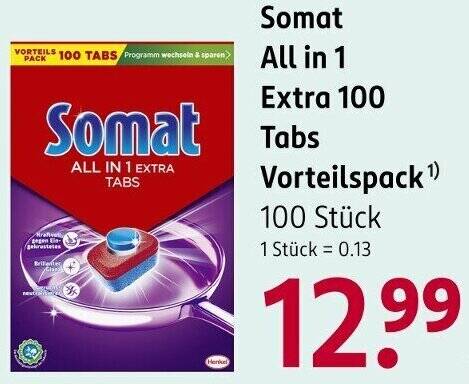Somat All in 1 Extra 100 Tabs Vorteilspack Angebot bei Rossmann