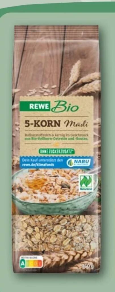 Rewe Bio 5 Korn Müsli 0.75 kg Angebot bei REWE Center