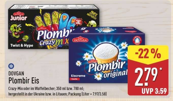 Plombir Eis Angebot bei Aldi Nord