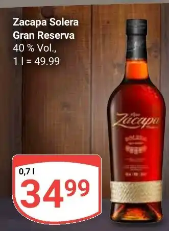 Zacapa Solera Gran Reserva 40% Vol., 700 ml Angebot bei Globus