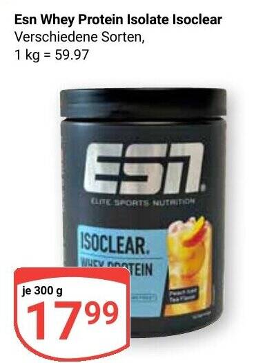 Esn Whey Protein Isolate Isoclear 300 g Angebot bei Globus