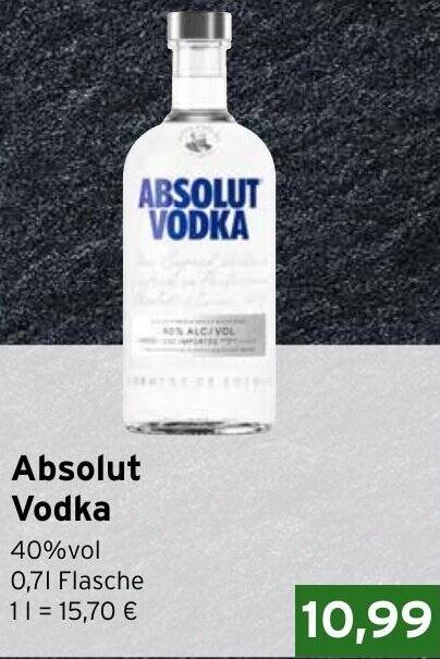 Absolut Vodka 0.7 l Angebot bei CAP Markt