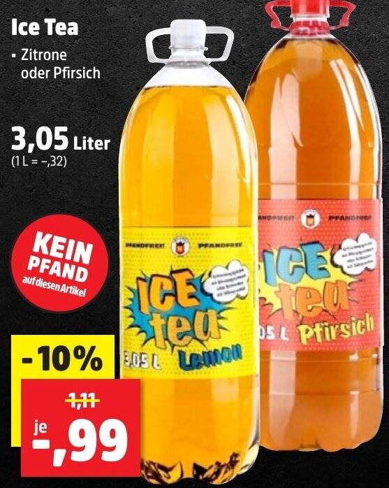Ice Tea Zitrone oder Pfirsich 3.05 l Angebot bei Thomas Philipps