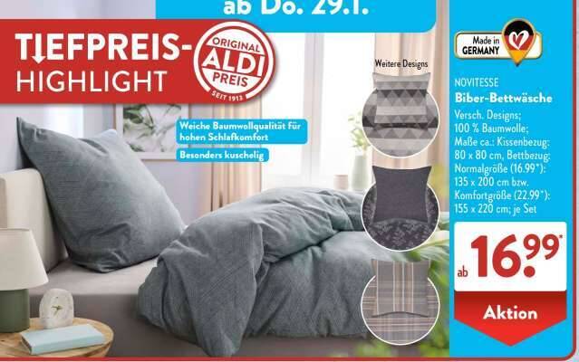 Wunderschone Aldi Bettwasche Angebot Diese Woche Ebenbild