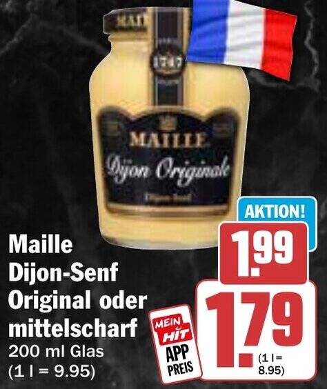 Maille Dijon-Senf Original oder mittelscharf 200 ml Angebot bei HIT
