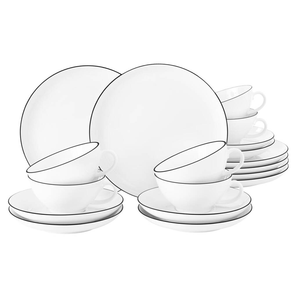 Seltmann Weiden Teeservice Lido Black Line 18er Set Angebot bei Netto ...