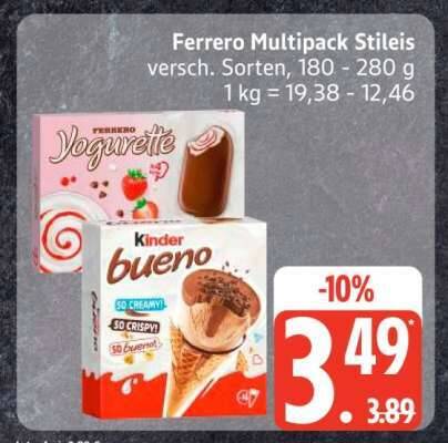 Ferrero Multipack Stieleis Angebot bei Edeka