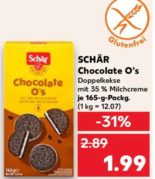 SCHÄR Chocolate O's 165 g Angebot bei Kaufland