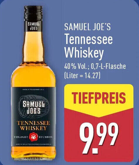 SAMUEL JOE'S Tennessee Whiskey 0.7 l Angebot bei Aldi Nord