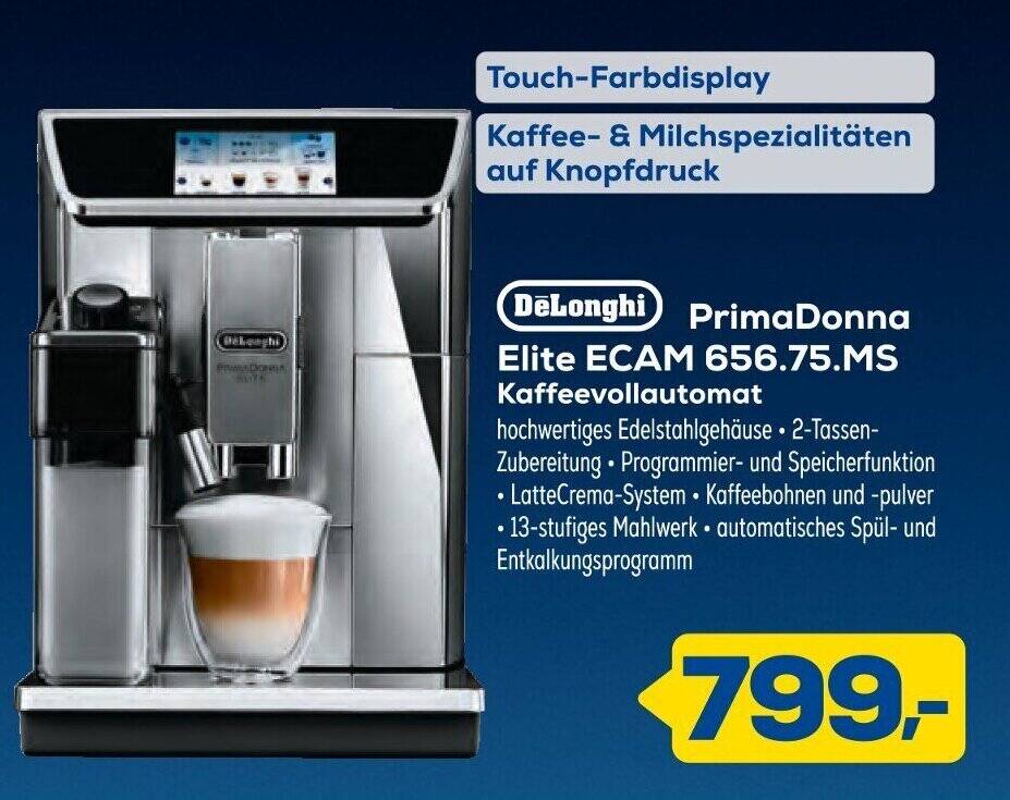 DeLonghi PrimaDonna Elite ECAM 656.75.MS Kaffeevollautomat Angebot bei ...