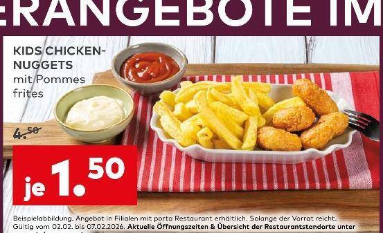 Kids chicken-nuggets mit pommes frites Angebot bei porta