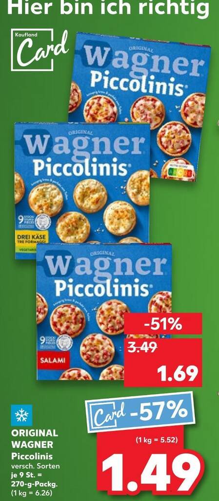 Wagner piccolinis drei käse Angebot bei Kaufland