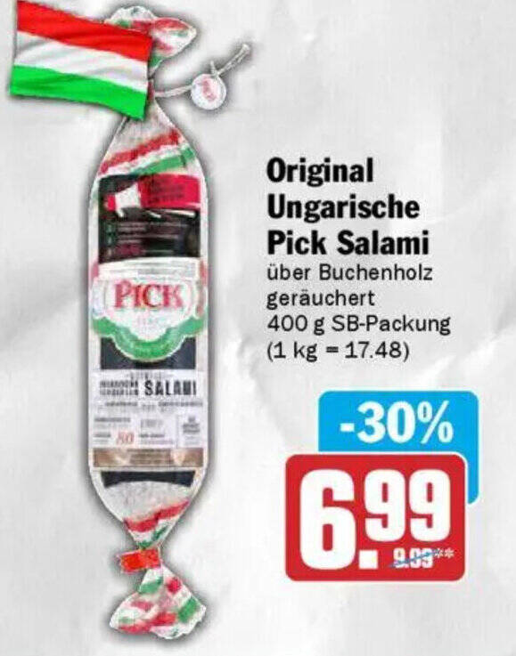 Original Ungarische Pick Salami 400 g Angebot bei AEZ