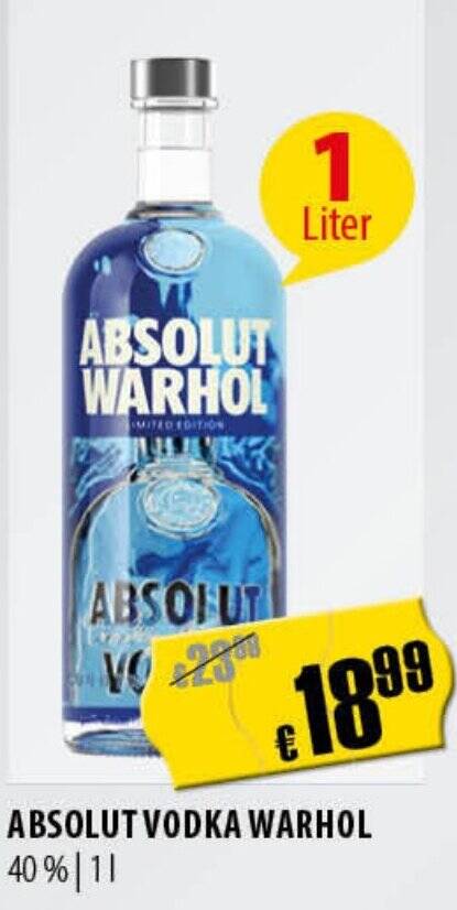 ABSOLUT VODKA WARHOL 1 l Angebot bei FreeOneShop