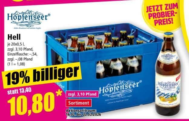 Hopfenseer Hell Angebot bei Norma