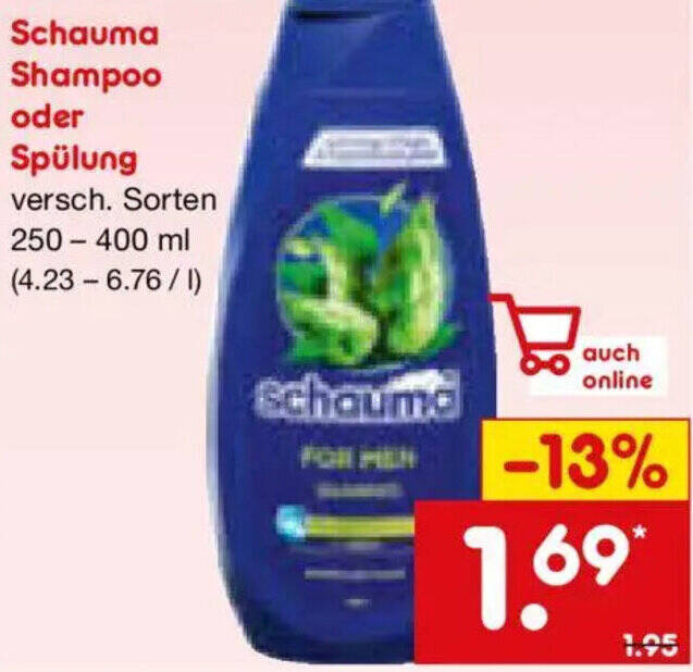 Schauma Shampoo oder Spülung 250/400 ml Angebot bei Netto Marken-Discount