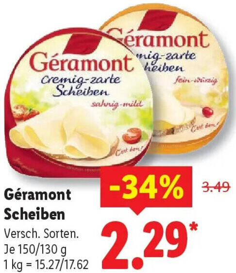 Géramont Scheiben 150-130 g Angebot bei Lidl