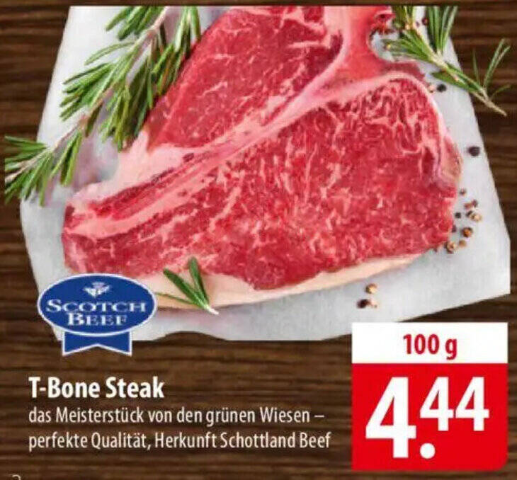 SCOTCH BEEF T-Bone Steak 100 g Angebot bei Famila Nord Ost