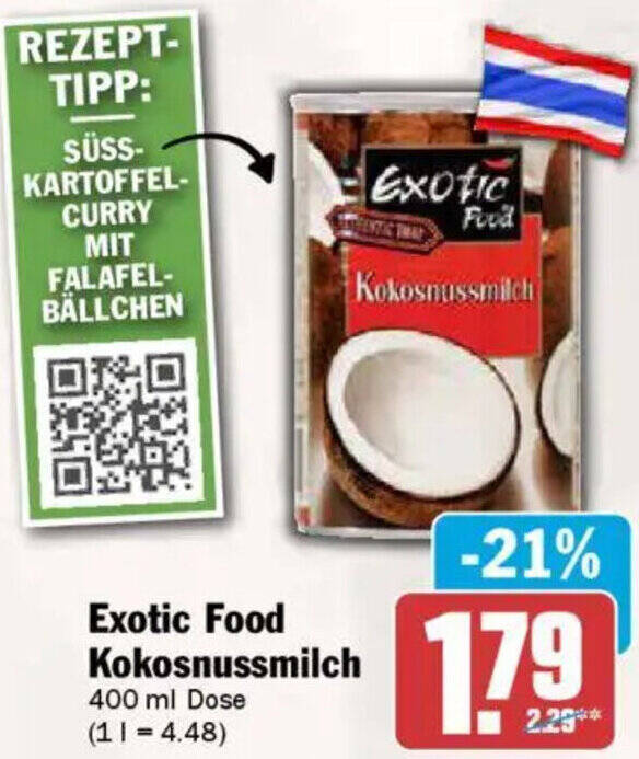 Exotic Food Kokosnussmilch 400 ml Angebot bei AEZ