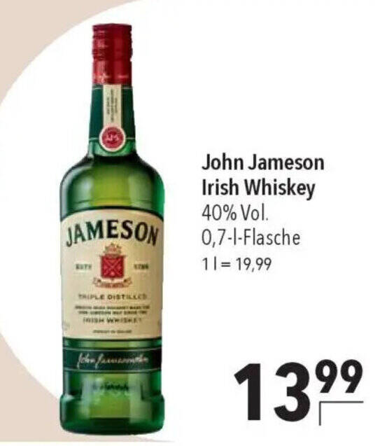 John Jameson Irish Whiskey 700 ml Angebot bei CITTI Markt