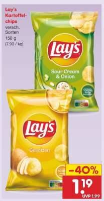 LAY'S Kartoffel- chips Angebot bei Netto Marken-Discount
