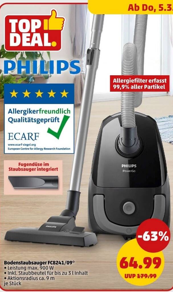 PHILIPS Bodenstaubsauger FC8241/09 Angebot bei PENNY