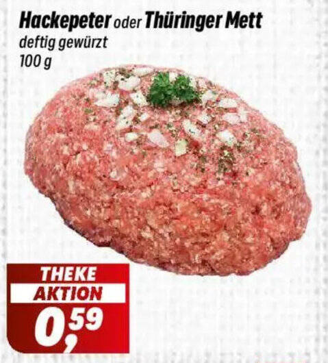 Hackepeter oder Thüringer Mett 100 g Angebot bei Simmel