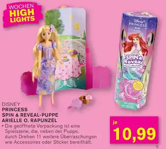 DISNEY PRINCESS SPIN & REVEAL-PUPPE ARIELLE O. RAPUNZEL Angebot bei KODi