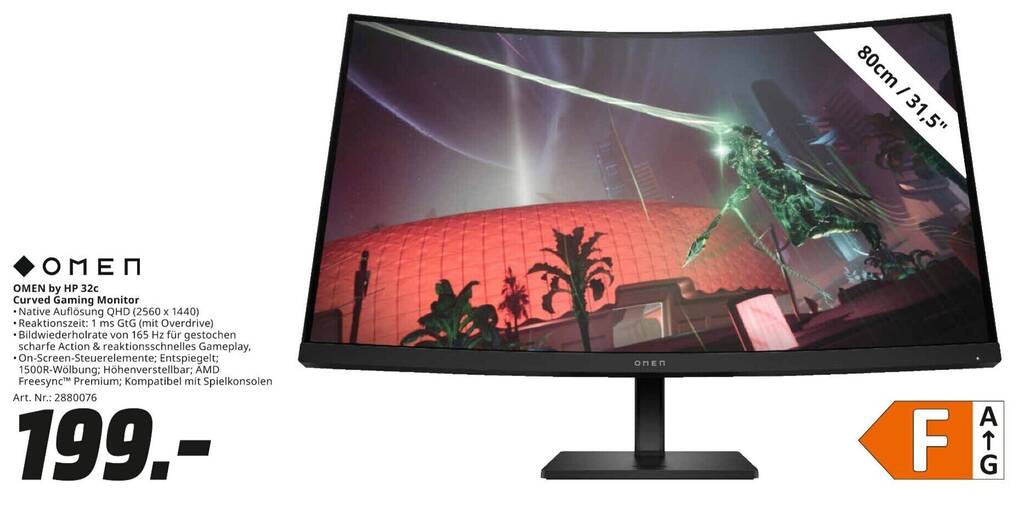 OMEN by HP 32c Curved Gaming Monitor Angebot bei MediaMarkt