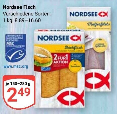 Nordsee Fisch 150-280 g Angebot bei Globus