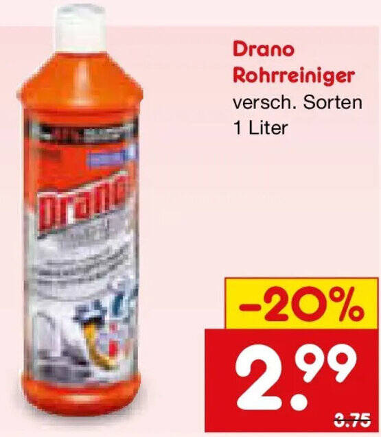 Drano Rohrreiniger 1 l Angebot bei Netto Marken-Discount