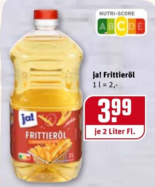 ja! Frittieröl 2L Angebot bei REWE Center