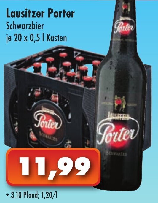 Lausitzer Porter Schwarzbier 20x0,5L Angebot bei Lösch Depot