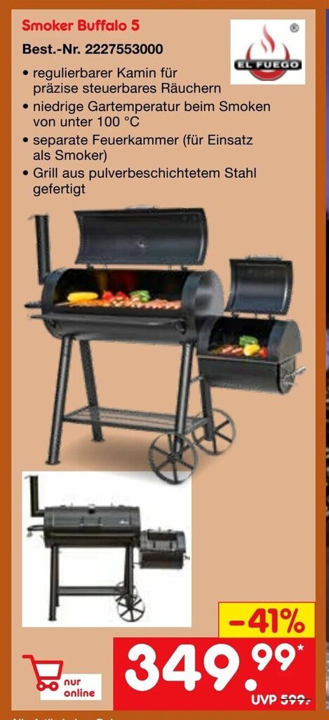 El Fuego Smoker Buffalo 5 Angebot bei Netto Marken-Discount