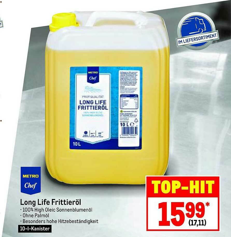 Metro Chef Long Life Frittieröl Angebot bei METRO