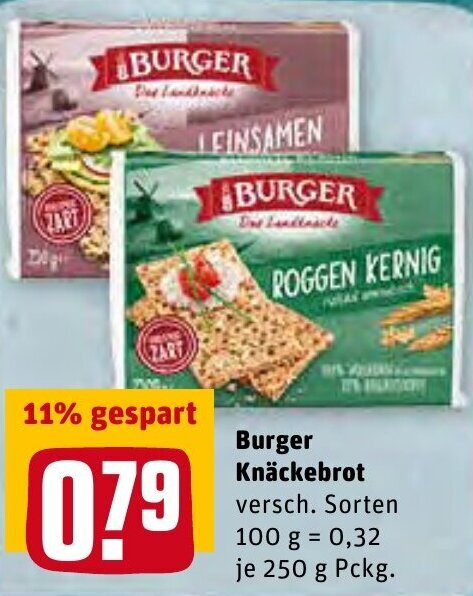 Burger Knäckebrot 250g Angebot bei REWE