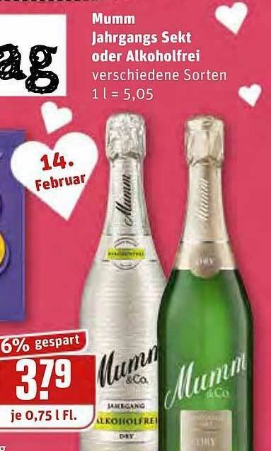 Wunderschne Rewe Mumm Sekt Angebot Fotos