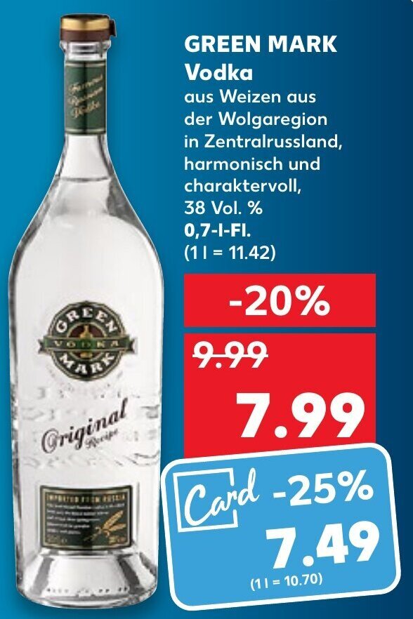 Green Mark Vodka 0,7L Angebot bei Kaufland