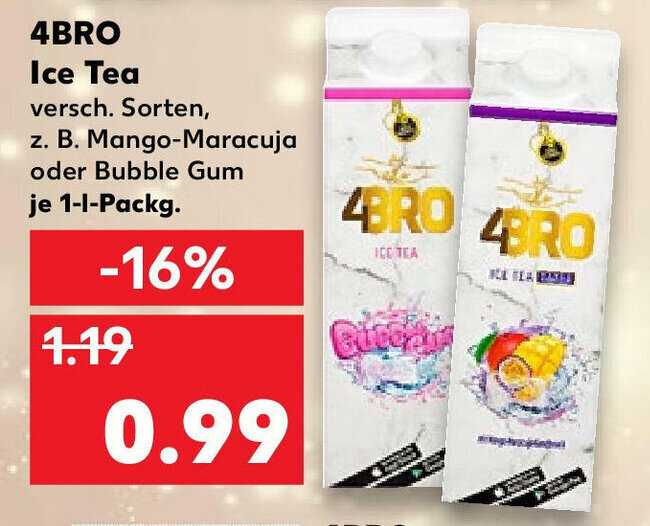 4Bro Ice Tea 1L Packg. Angebot bei Kaufland