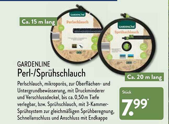 Gardenline Perl- Oder Sprühschlauch Angebot bei Aldi Nord