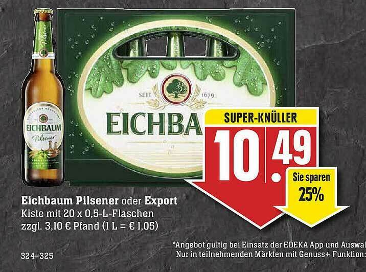 Eichbaum Pilsener Oder Export Angebot bei Edeka