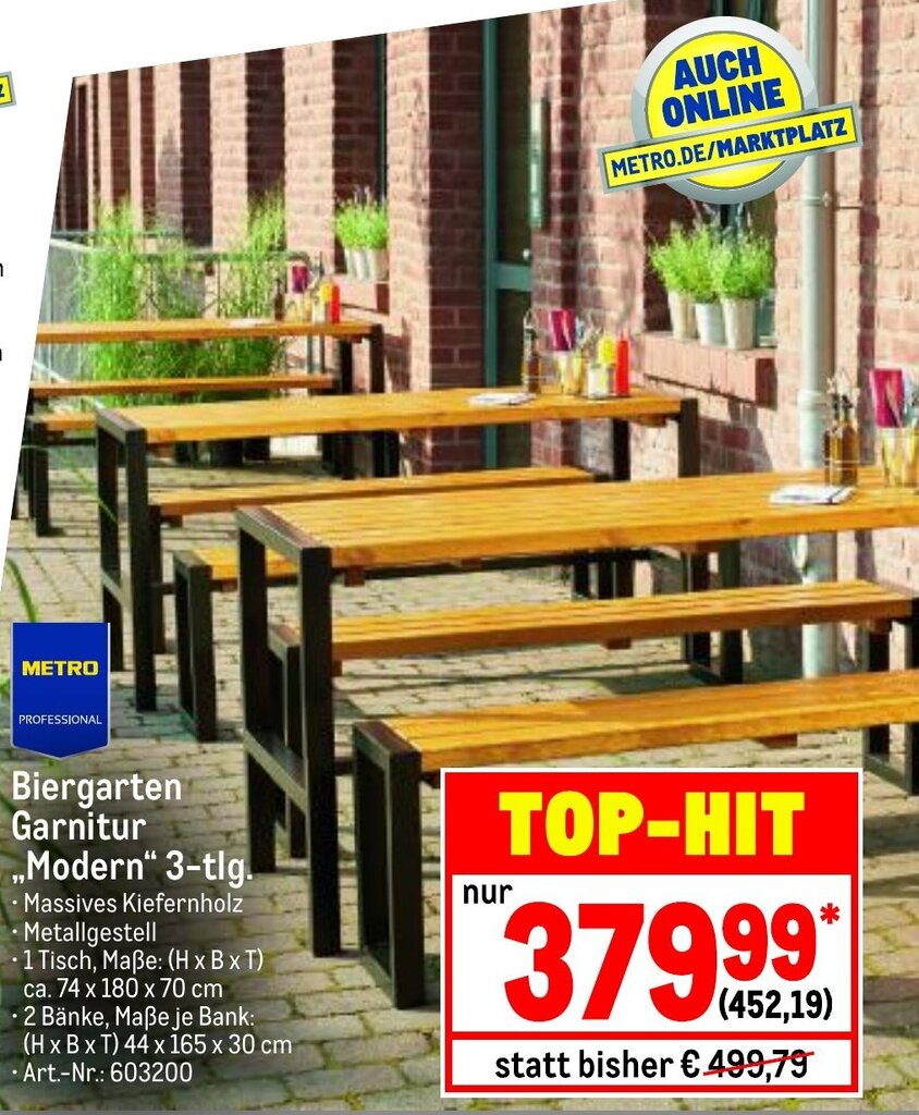 Biergarten Garnitur Modern Angebot bei METRO