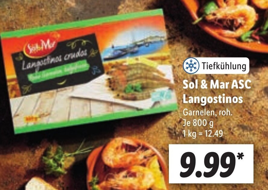 Sol & mar ASC langostinos 800g Angebot bei Lidl