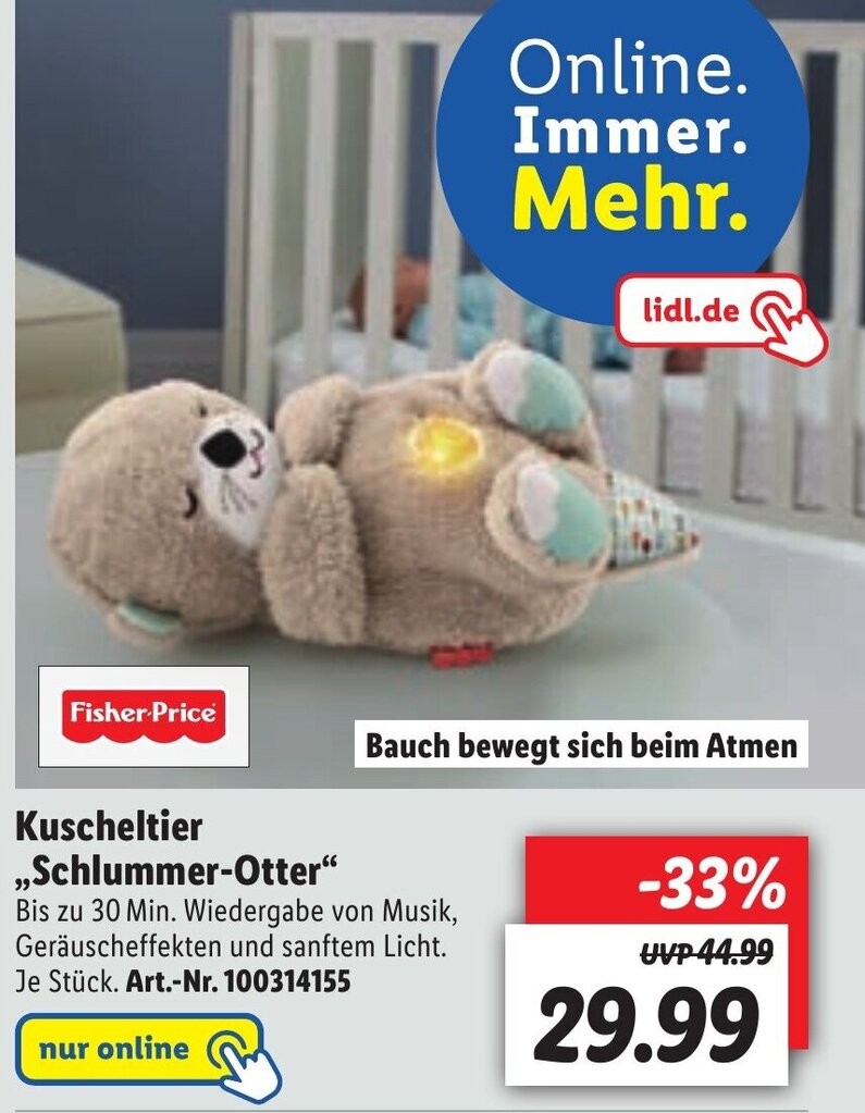 Fisher Price Kuscheltier Schlummer Otter Angebot bei Lidl