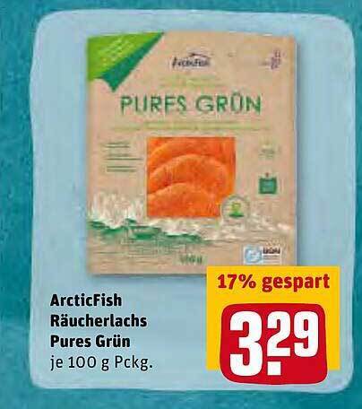 Arcticfish Räucherlachs Pures Grün Angebot bei REWE