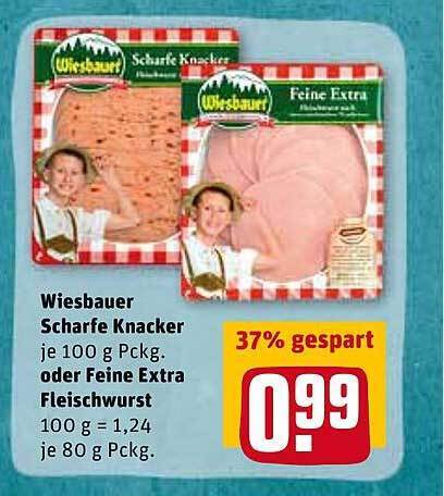 Wiesbauer Scharfe Knacker Oder Feine Extra Fleischwurst Angebot bei ...