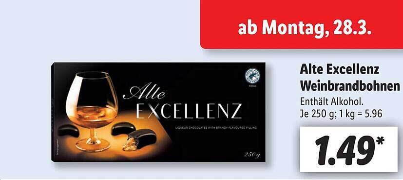 Alte Excellenz Weinbrandbohnen Angebot bei Lidl