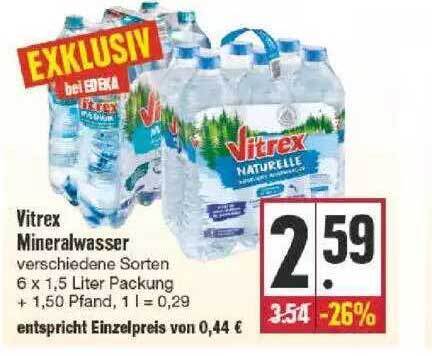 Alle Vitrex mineralwasser Angebote - Entdecken Sie das günstigste ...