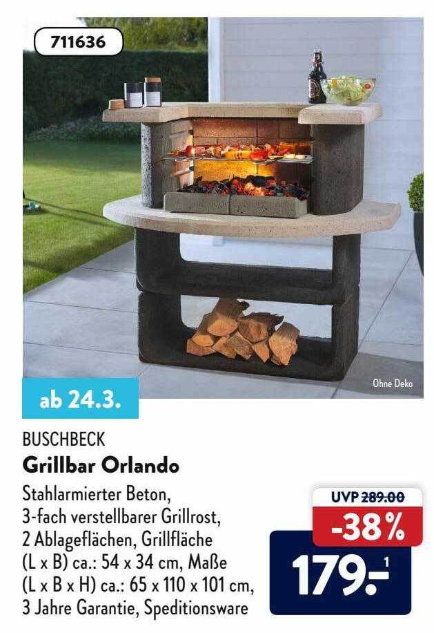 Buschbeck Grillbar Orlando Angebot bei Aldi Nord