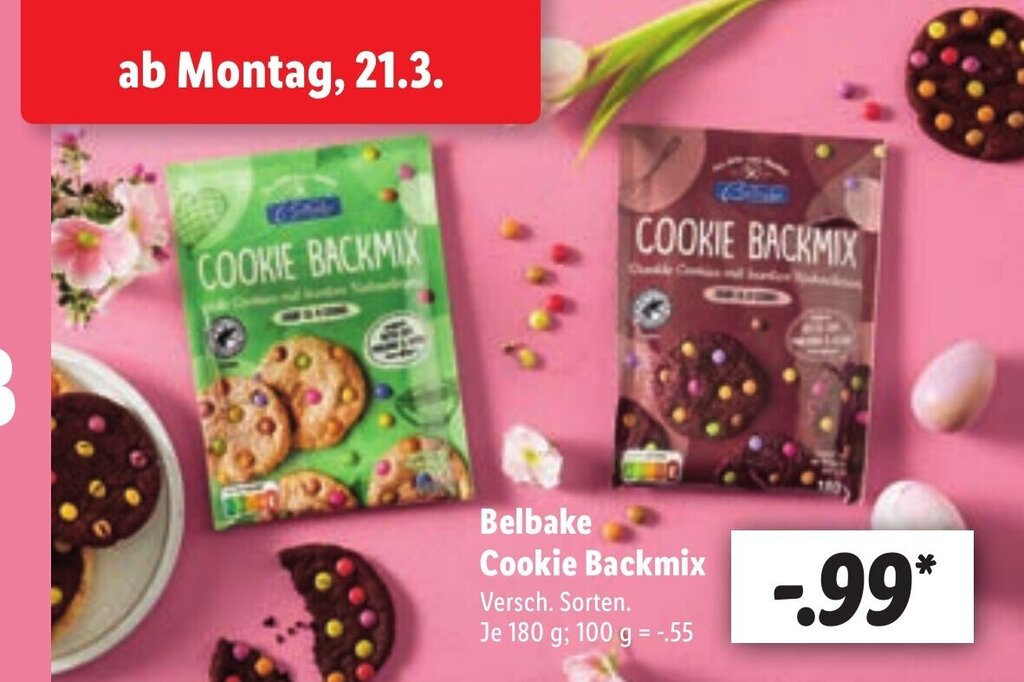 Belbake cookie backmix 100g Angebot bei Lidl